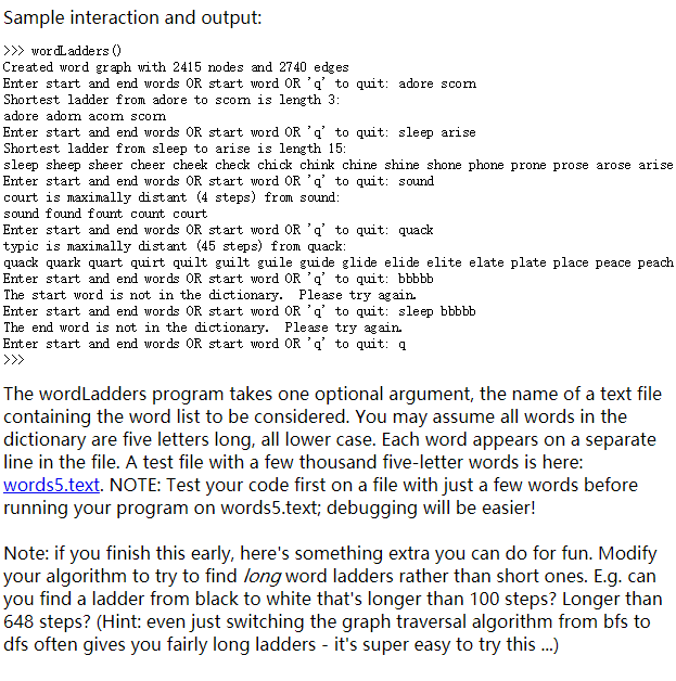2. (4 points) Complete a program to find word ladders | Chegg.com