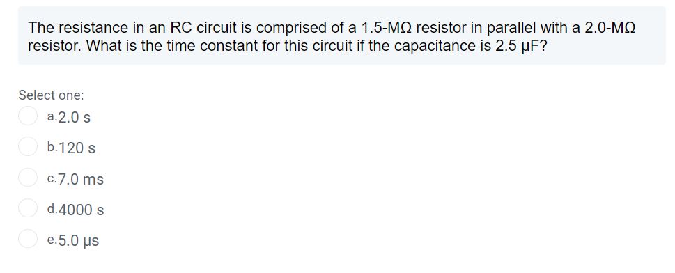 Solved The resistance in an RC circuit is comprised of a | Chegg.com