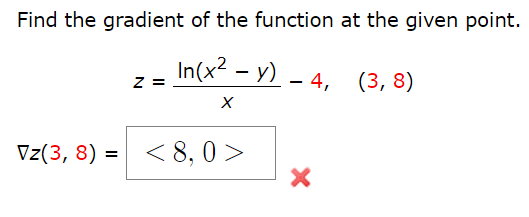 Solved Find the gradient of the function at the given point. | Chegg.com