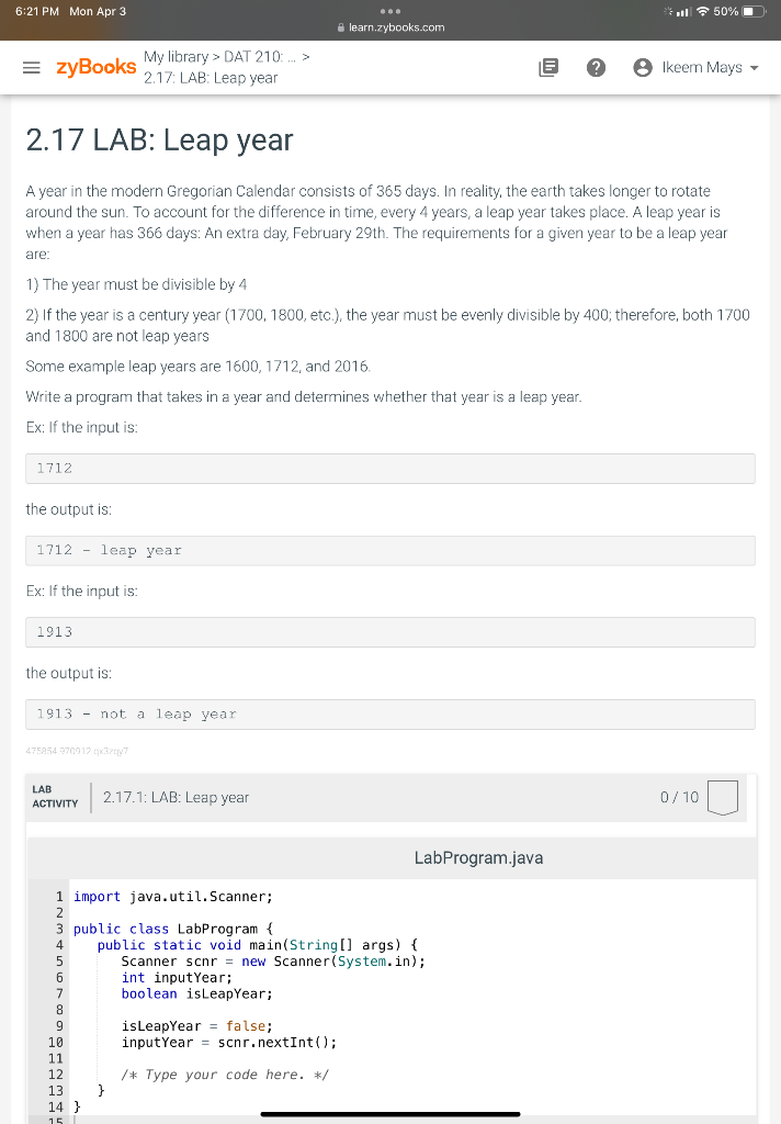 Solved A year in the modern Gregorian Calendar consists of | Chegg.com