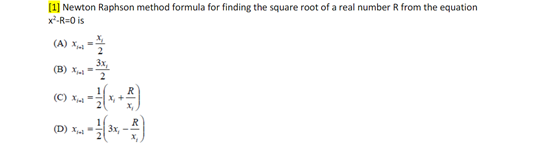 [1] Newton Raphson method formula for finding the | Chegg.com