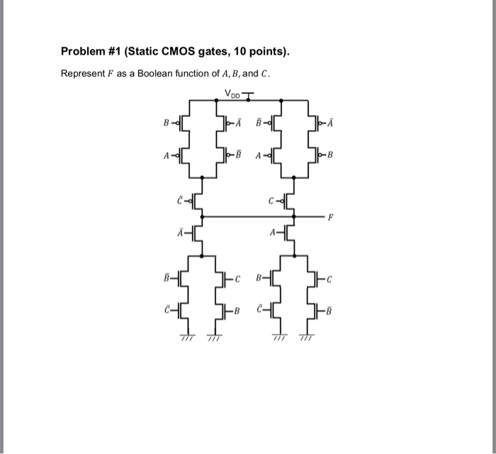 Solved Problem #1 (Static CMOS gates, 10 points). Represent | Chegg.com