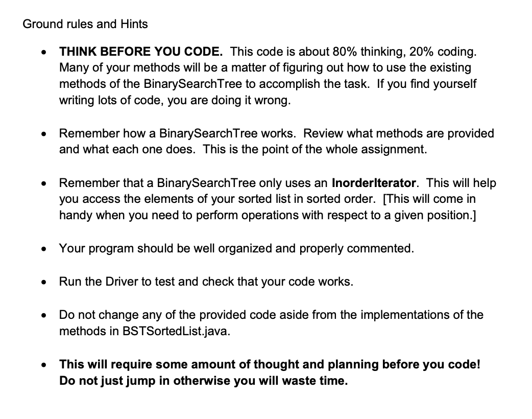 Programming Assignment #05 - Implementing a Sorted | Chegg.com