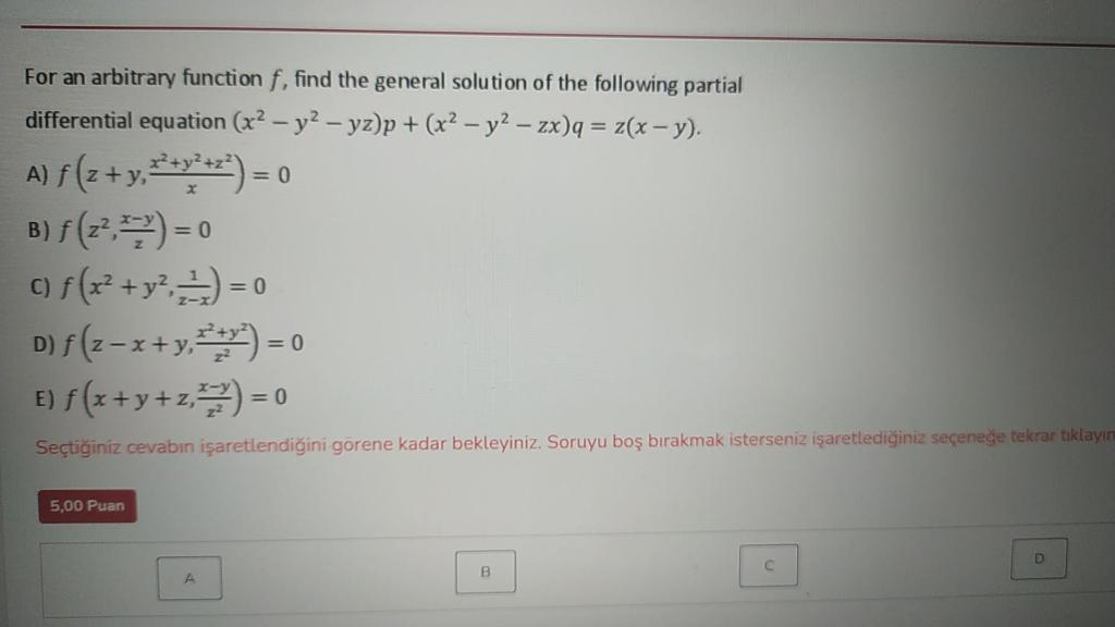 Solved For an arbitrary function f, find the general | Chegg.com