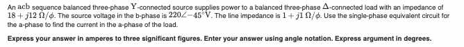 Solved An acb sequence balanced three-phase Y-connected | Chegg.com