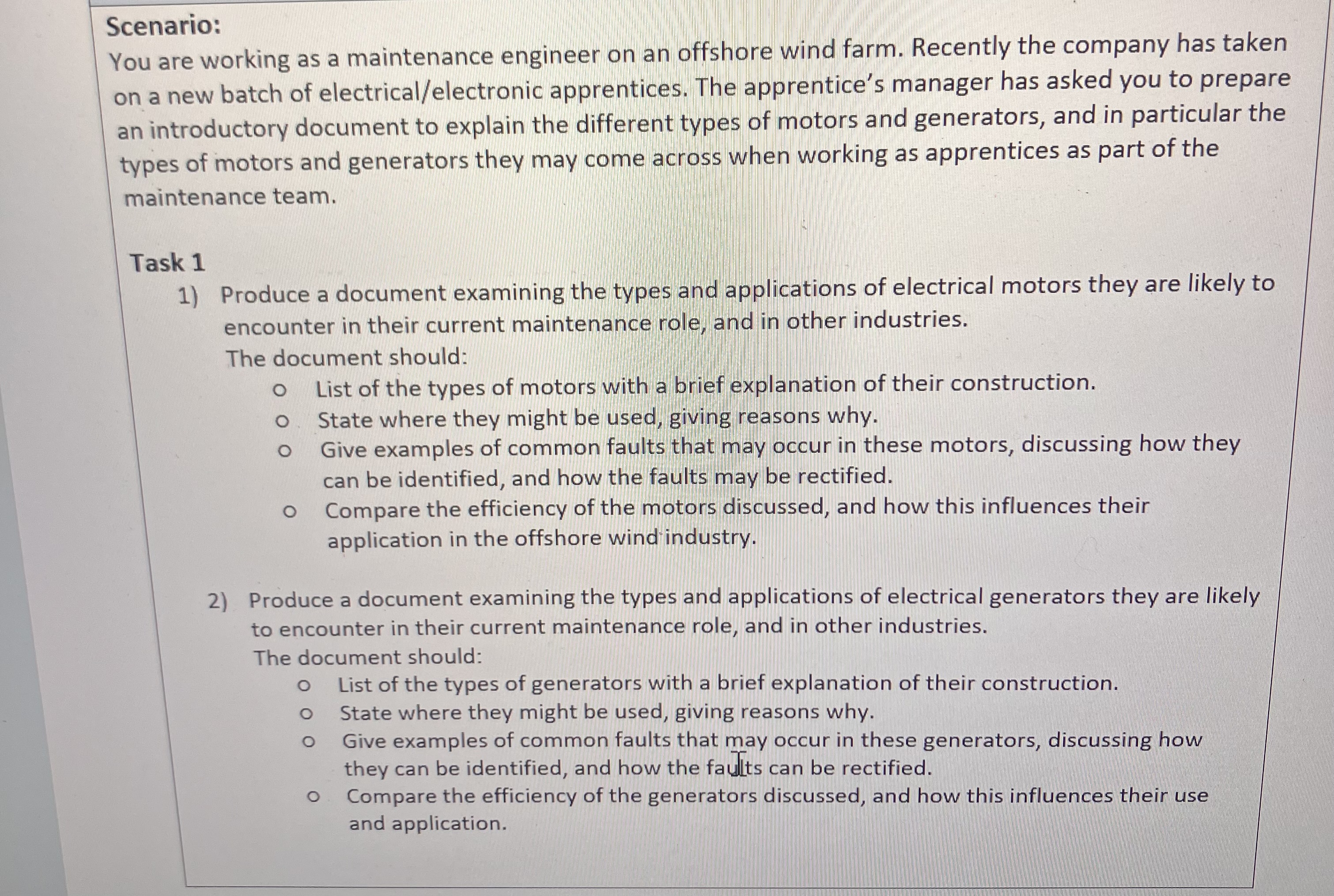Solved Scenario: You are working as a maintenance engineer | Chegg.com