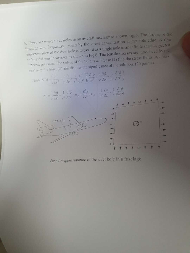 6. There are many rivet holes in an aircraft fuselage | Chegg.com
