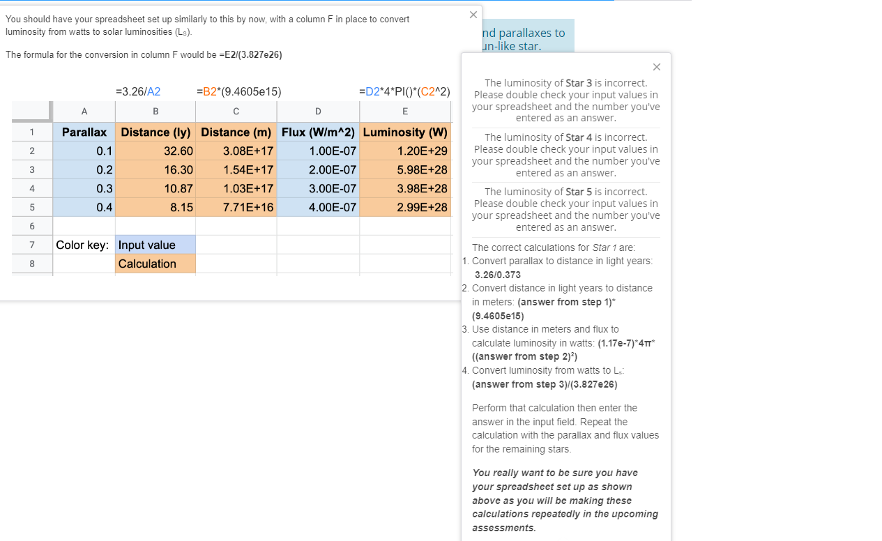 Solved Using the formulas in your spreadsheet, input the | Chegg.com