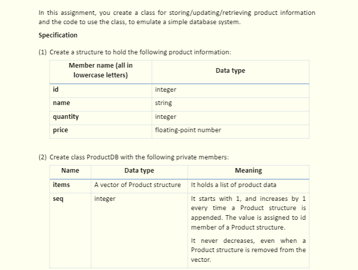 Solved In this assignment, you create a class for | Chegg.com