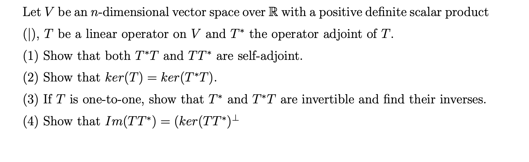 Solved Let V be an n-dimensional vector space over R with a | Chegg.com