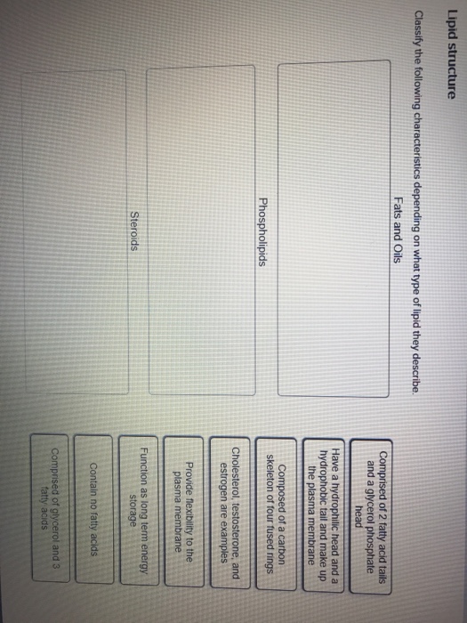 Solved Lipid structure Classify the following | Chegg.com Solved Lipid structure Classify the following | Chegg.com