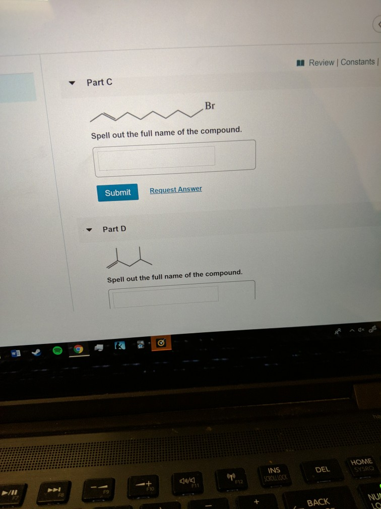 Solved Part A Spell out the full name of the compound. | Chegg.com