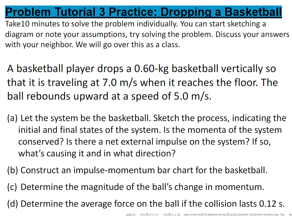 Solved Problem Tutorial 3 Practice: Dropping a Basketball | Chegg.com