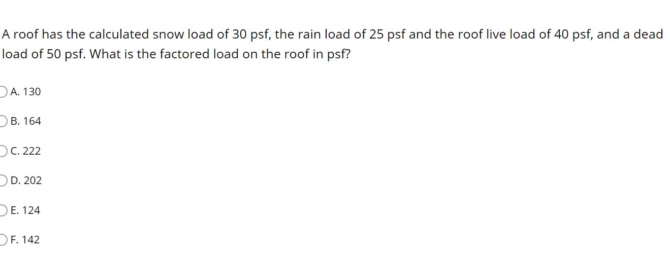 Solved A roof has the calculated snow load of 30 psf, the | Chegg.com