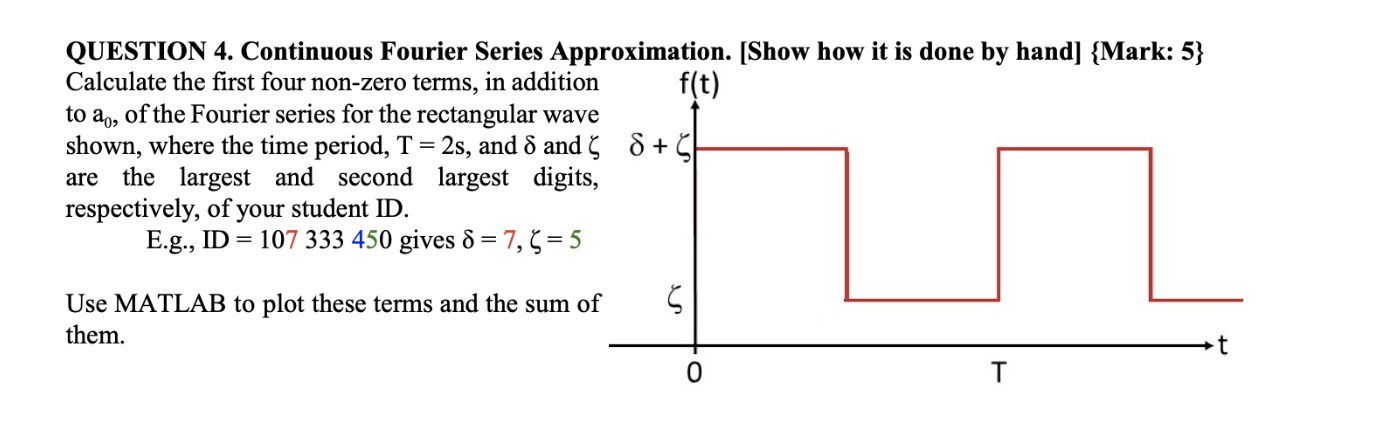 Solved QUESTION 4. Continuous Fourier Series Approximation. | Chegg.com