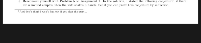 6. Reacquaint yourself with Problem on Assignment1. | Chegg.com