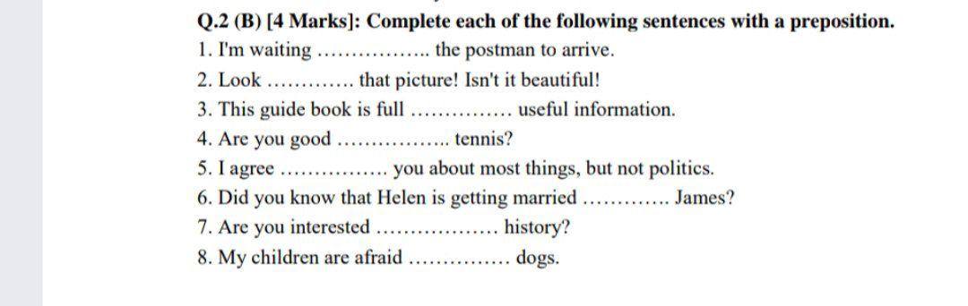 Solved Q.2 (B) [4 Marks]: Complete each of the following | Chegg.com