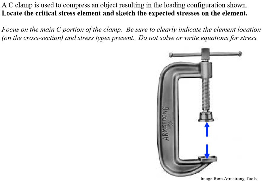 Solved A C clamp is used to compress an object resulting in | Chegg.com