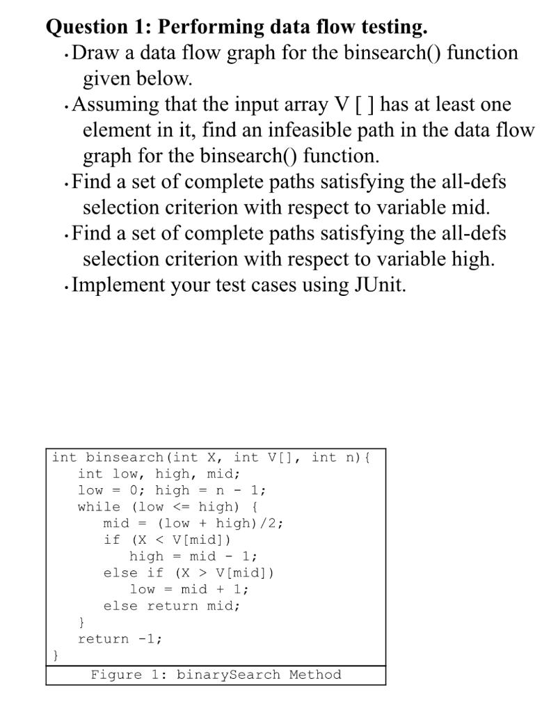 Solved Question 1 Performing Data Flow Testing Draw A 