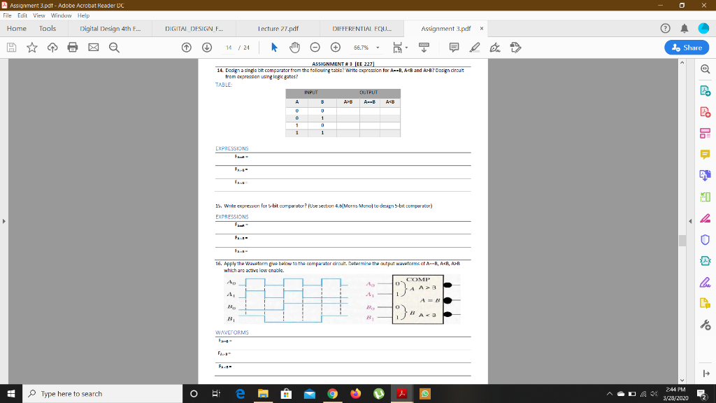 Solved Assignment 3.pdf - Adobe Acrobat Reader DC File Edit | Chegg.com