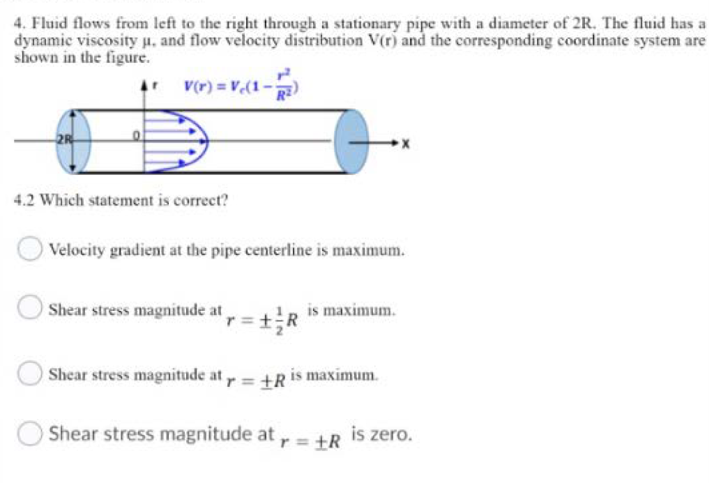 Solved 4. Fluid flows from left to the right through a | Chegg.com