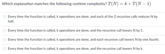 Solved What is the Big O notation for a recursive function | Chegg.com