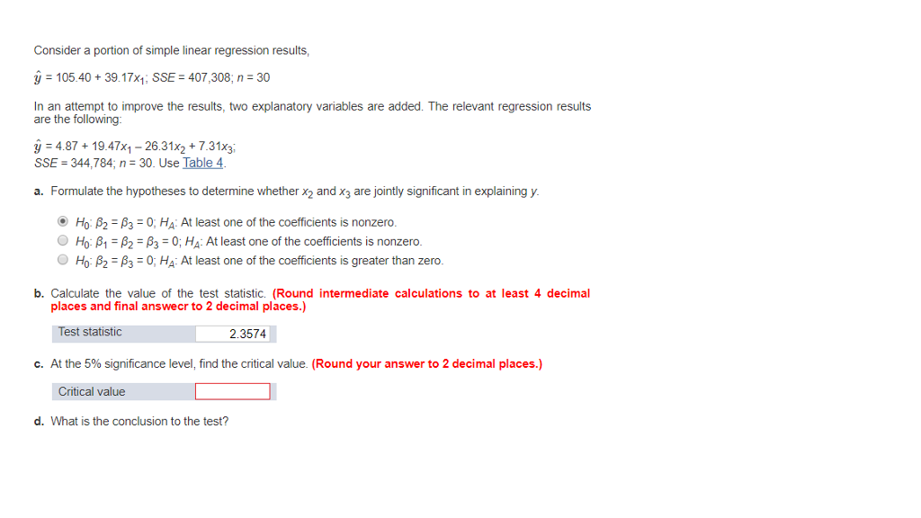 Solved Consider a portion of simple linear regression | Chegg.com