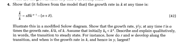 Exercise 2. The basic Solow model in continuous time | Chegg.com Exercise 2. The basic Solow model in continuous time | Chegg.com