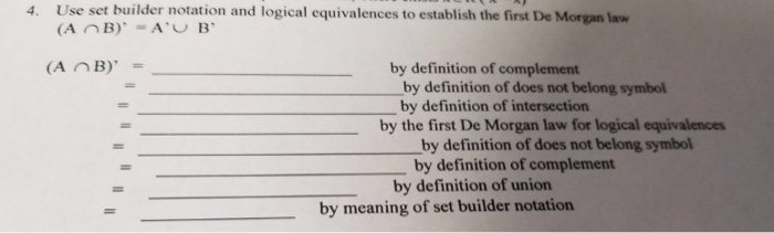 Solved 4. Use set buider notation and logical equivalences | Chegg.com
