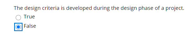 Solved The design criteria is developed during the design | Chegg.com