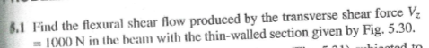 Solved 6.1 Find the flexural shear flow produced by the | Chegg.com