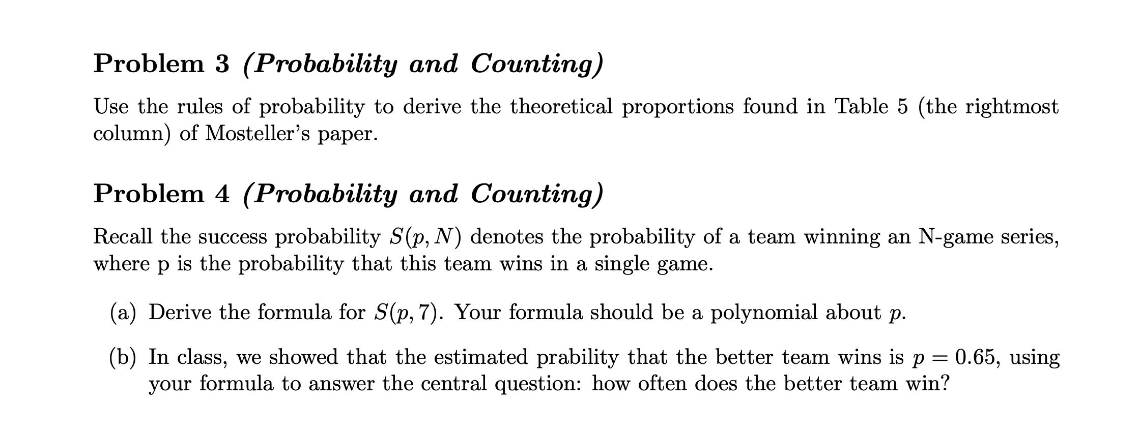 Problem 3 (Probability and Counting) Use the rules of | Chegg.com