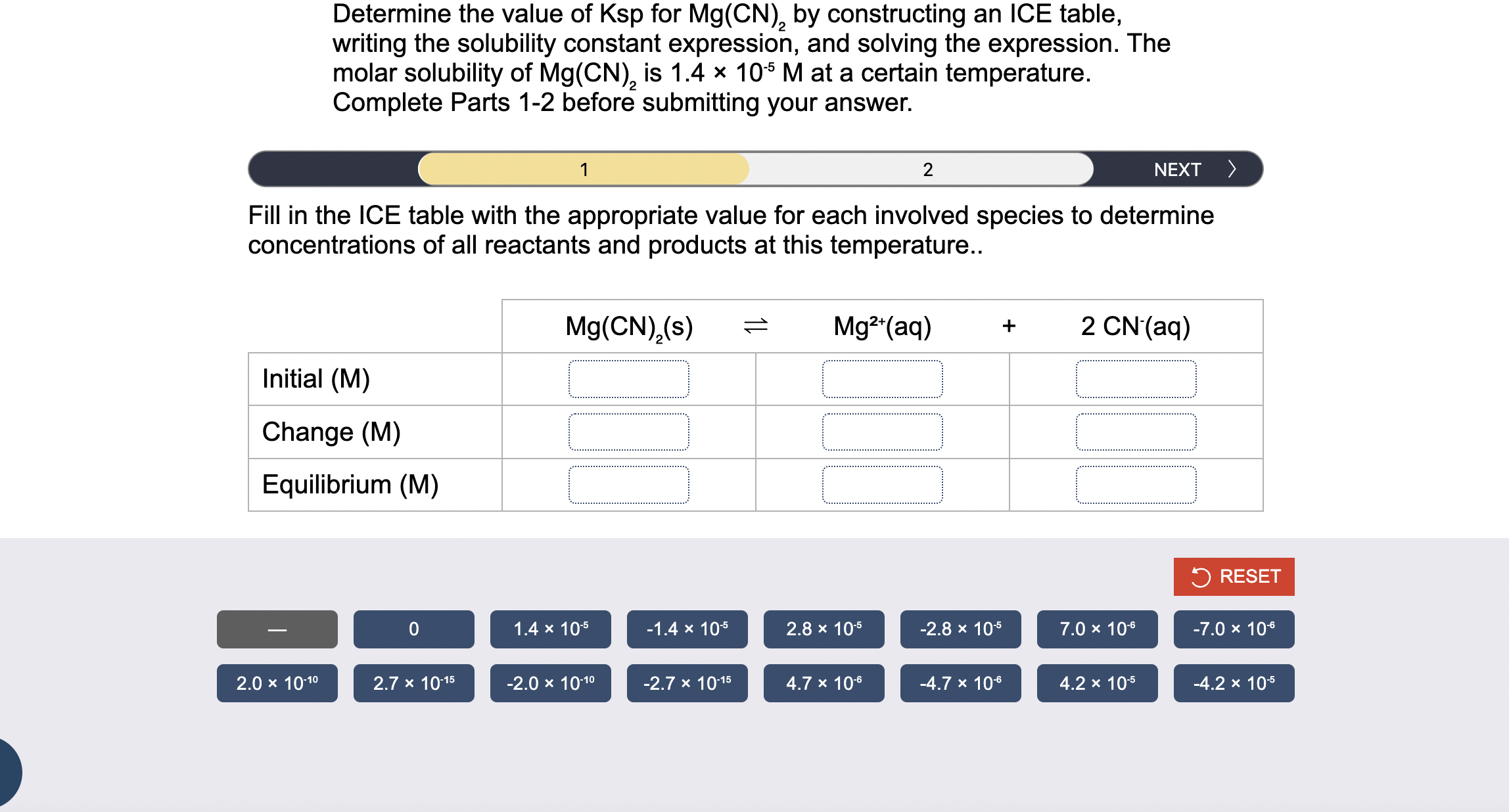 Solved Determine the value of Ksp for Mg(CN)2 by | Chegg.com