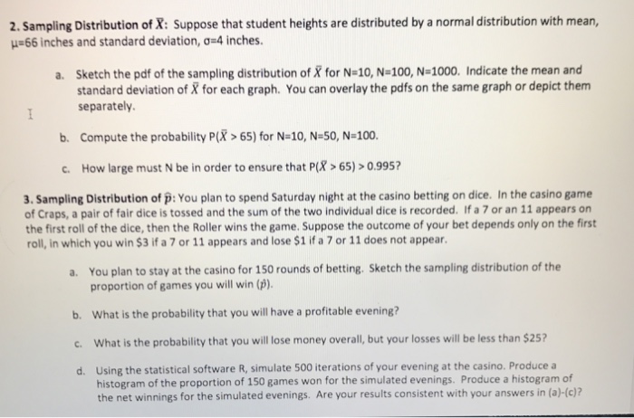 Solved 2. Sampling Distribution of X: Suppose that student | Chegg.com
