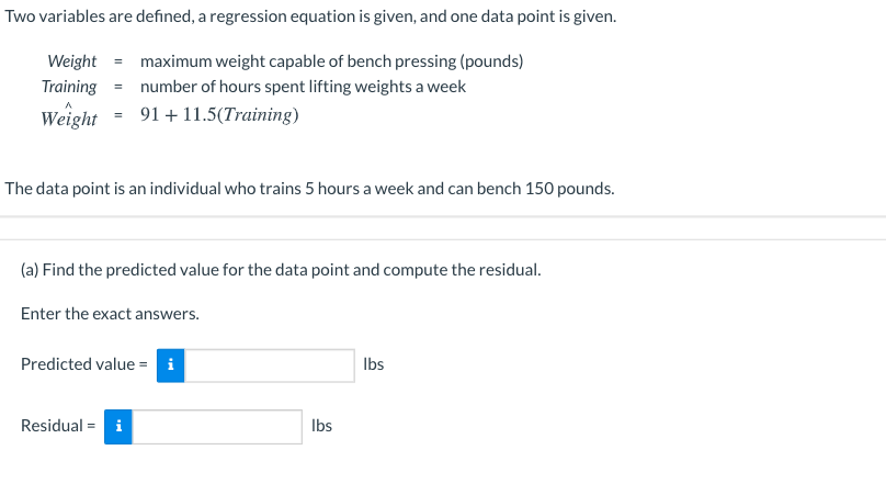 Solved Two variables are defined, a regression equation is | Chegg.com
