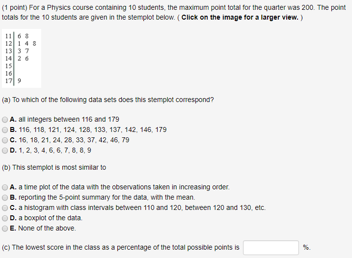 Solved (1 point) For a Physics course containing 10 | Chegg.com