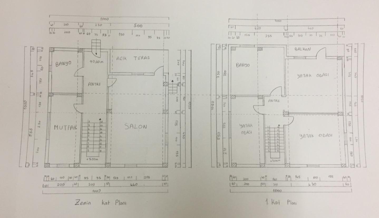 Solved Hand drawn ground floor + 1st floor architectural | Chegg.com