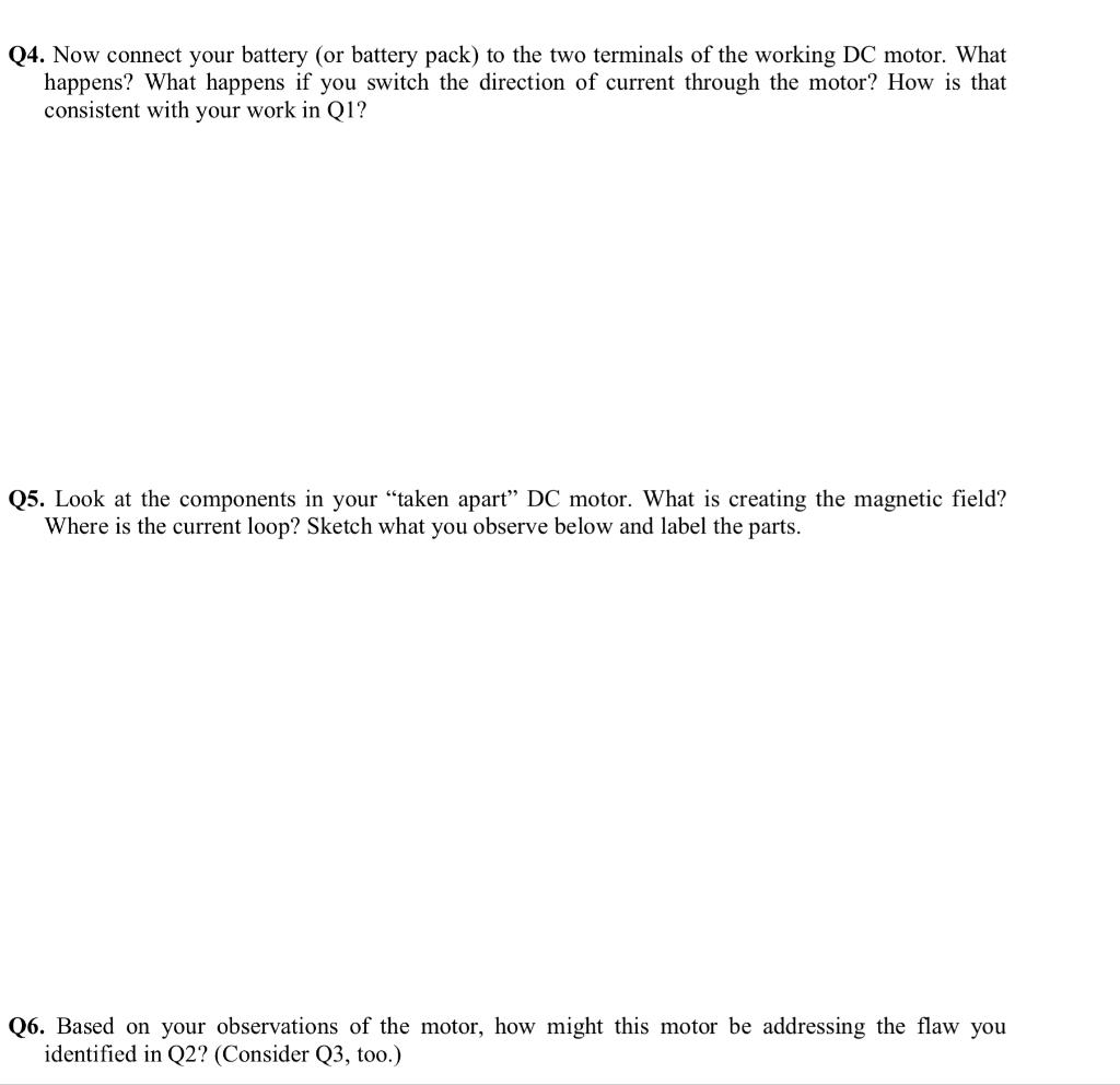 Solved The Electric Motor An electric motor is a device | Chegg.com