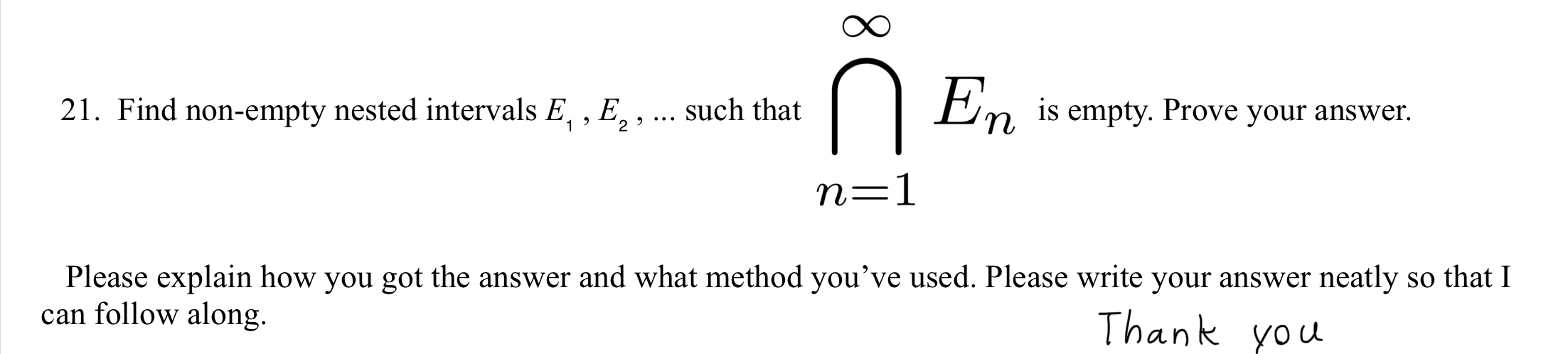 Solved 21 Find Non Empty Nested Intervals E E Such That 