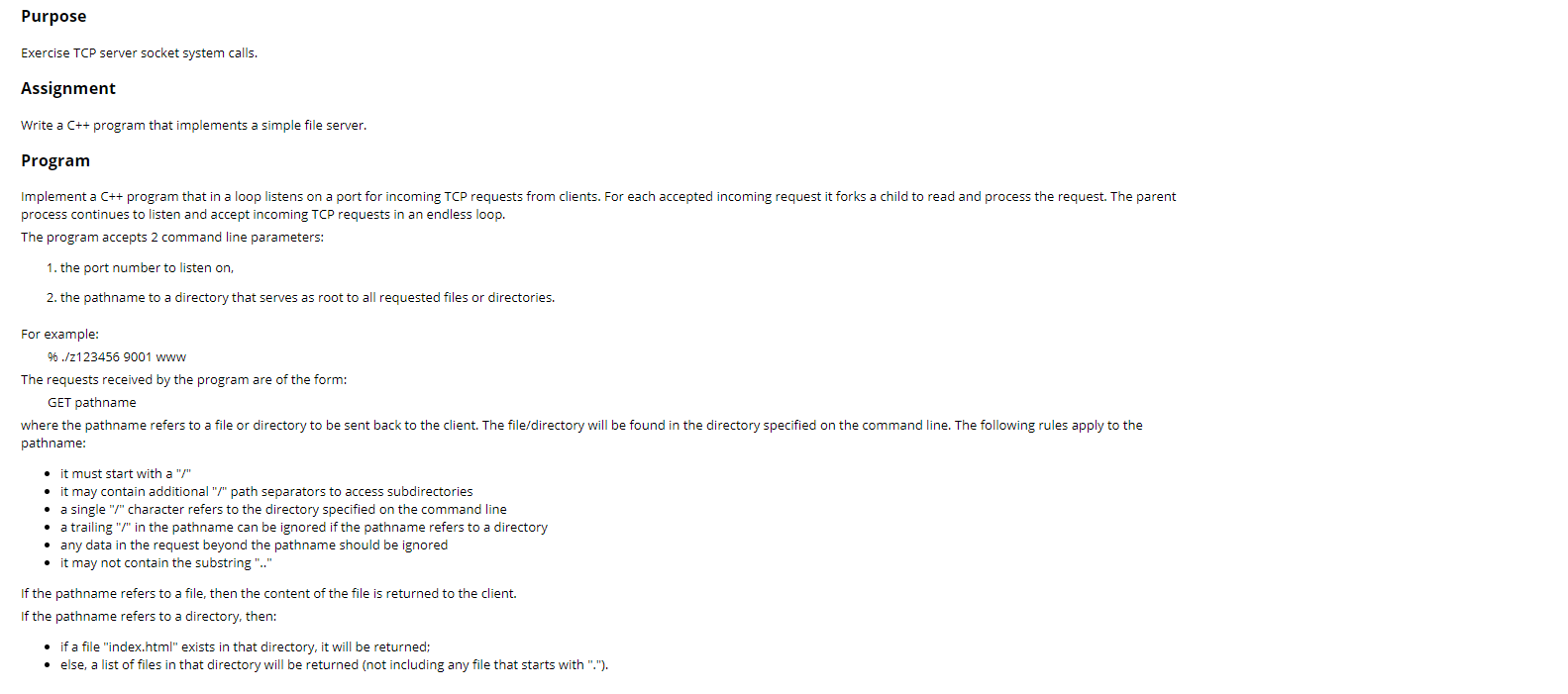 Purpose Exercise TCP server socket system calls. | Chegg.com