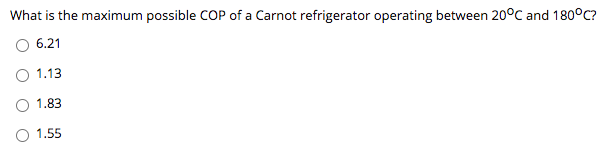 Solved What is the maximum possible COP of a Carnot | Chegg.com