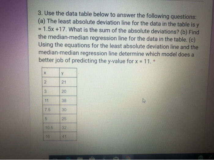 Solved 3 Use The Data Table Below To Answer The Following