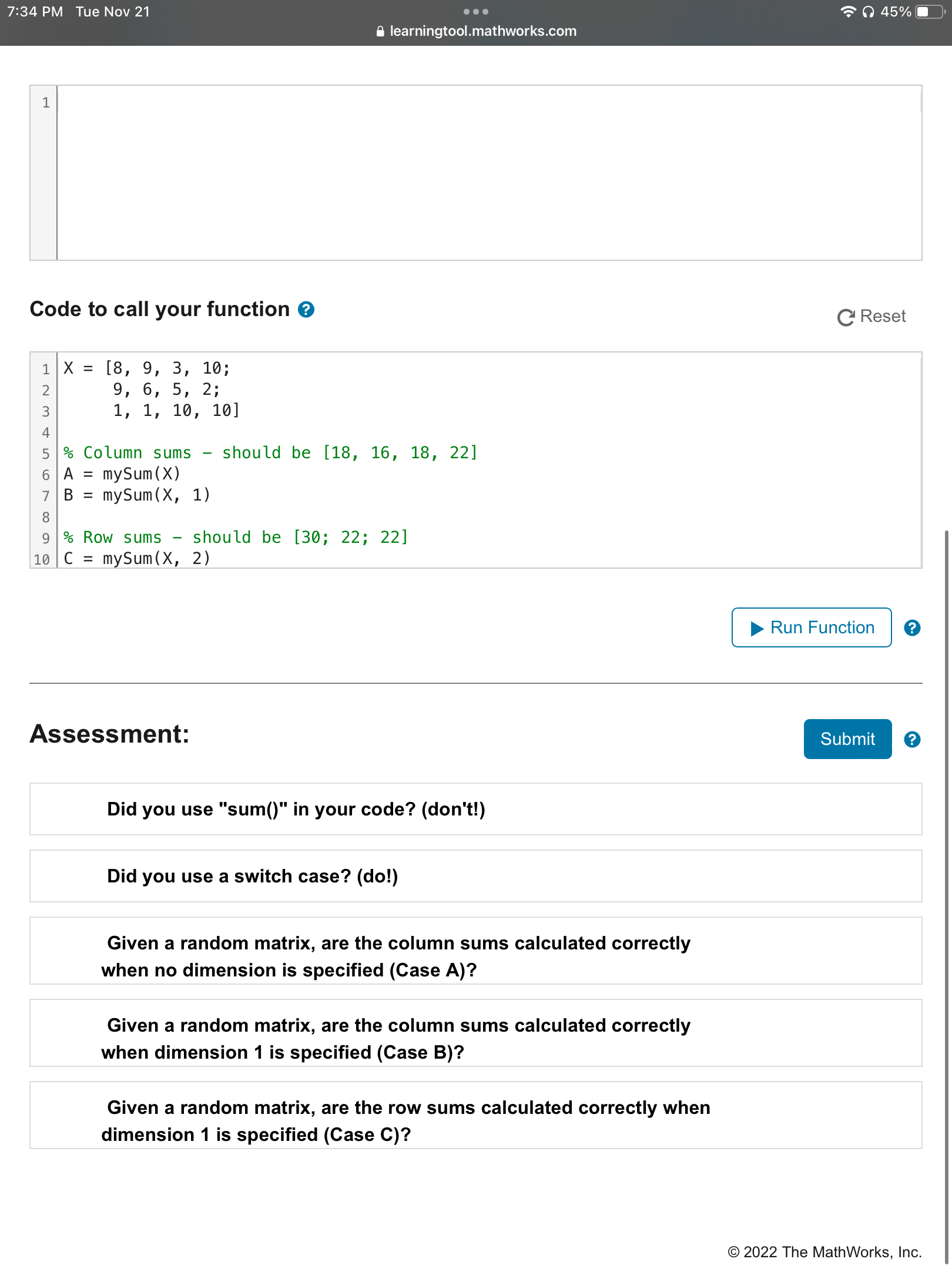 Solved Switch On Nargin My Solutions Matlab Has A Built In 4431