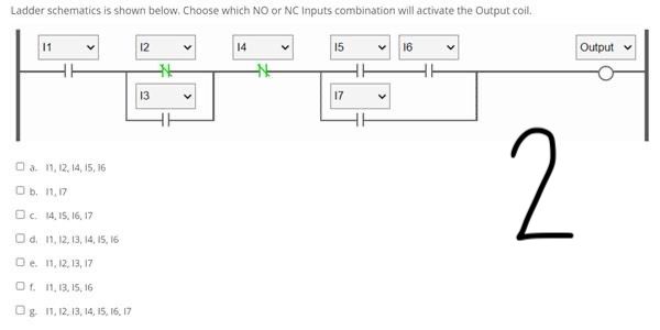 Solved Ladder schematics is shown below, Choose which NO or | Chegg.com