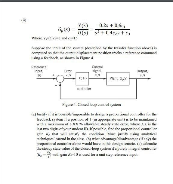 Solved (ii) Y(S) 0.2s + 0.601 Gp(S) = U(S)52 +0.4c2s + C3 | Chegg.com