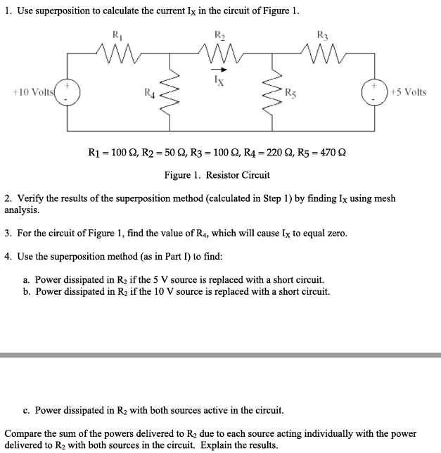 Solved 1. Use superposition to calculate the current Ix in | Chegg.com