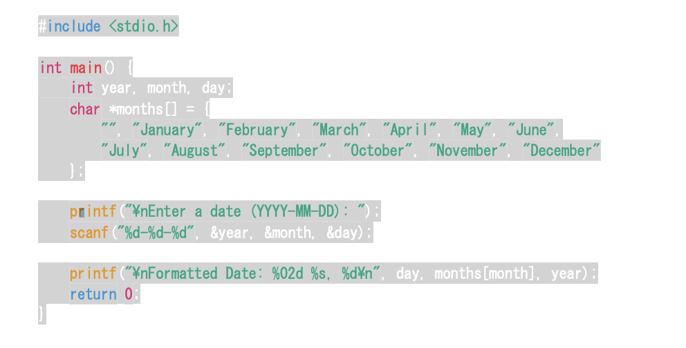 Solved 1. Open format_date.c in a vi editor of your choice | Chegg.com