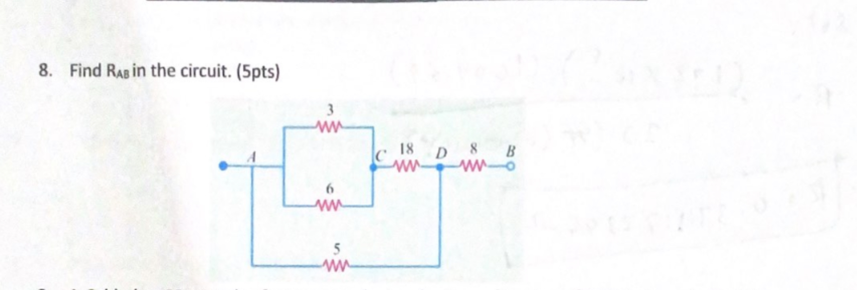 Solved Find RAB ﻿in the circuit. (5pts) | Chegg.com