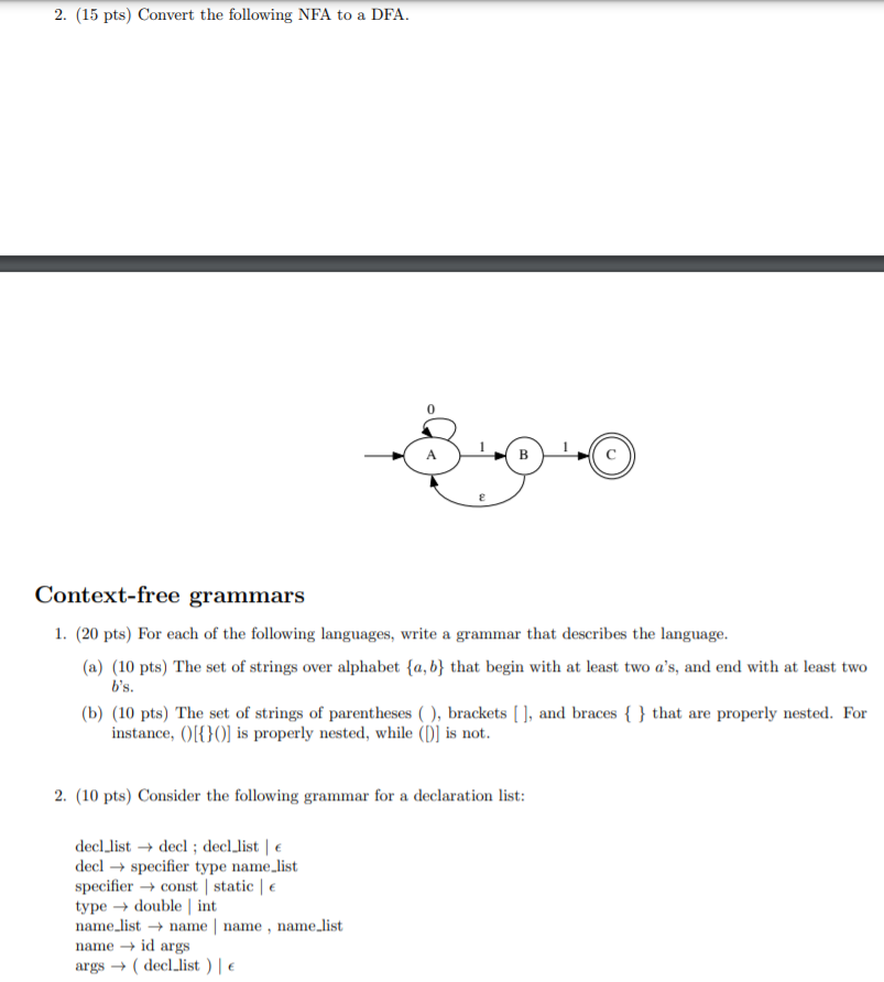 Solved Regular expressions 1. (4 pts) Over the alphabet of | Chegg.com