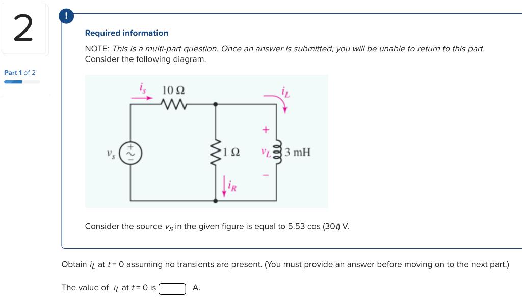 Solved Required information NOTE: This is a multi-part | Chegg.com